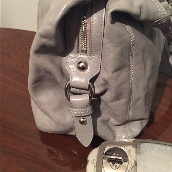 Coach | Bags | Coach Authentic Womens Light Grey Leather Hobo | Poshmark